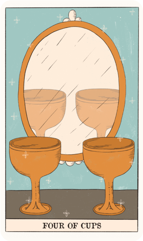 Four of Cups Tarot Card - Lotus Tarot