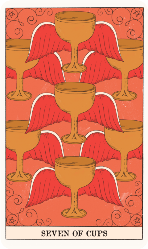 Seven of Cups Tarot card - Lotus Tarot