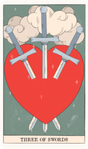 Three of Swords Tarot card - Lotus Tarot