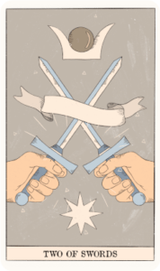 Two of Swords Tarot card - Lotus Tarot