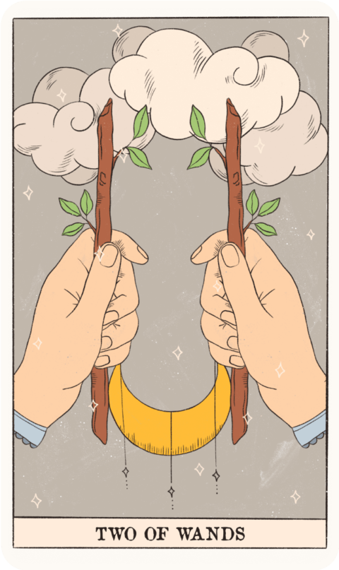 Two of Wands Tarot card - Lotus Tarot